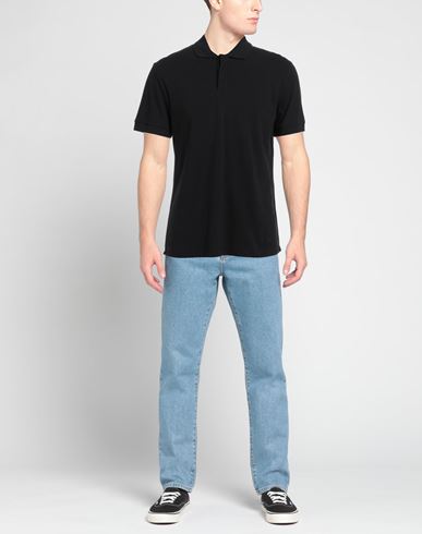 EMPORIO ARMANI man polo shirt black size s cotton