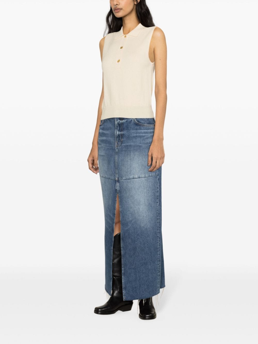 GANNI GANNI logo-buttons knitted vest