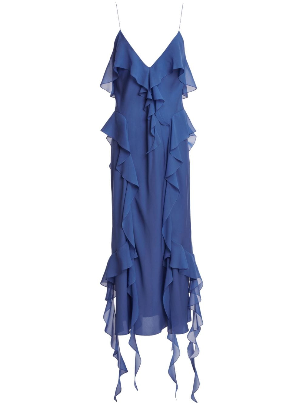 KHAITE KHAITE the Pim Ruffle-Trim Silk Midi Dress