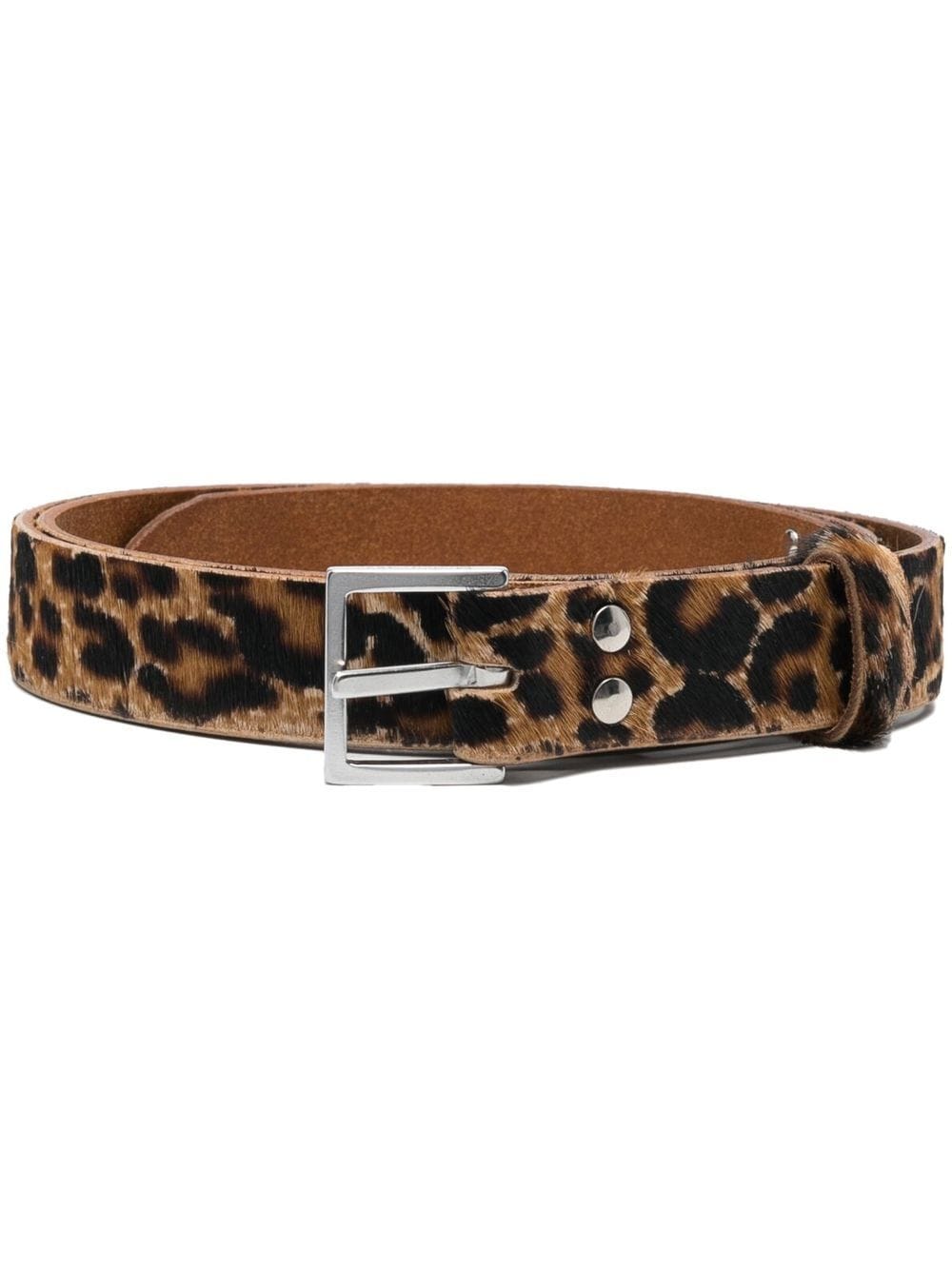Martine Rose Cheetah-Print Calf-Hair Belt In Brown - 48% Off