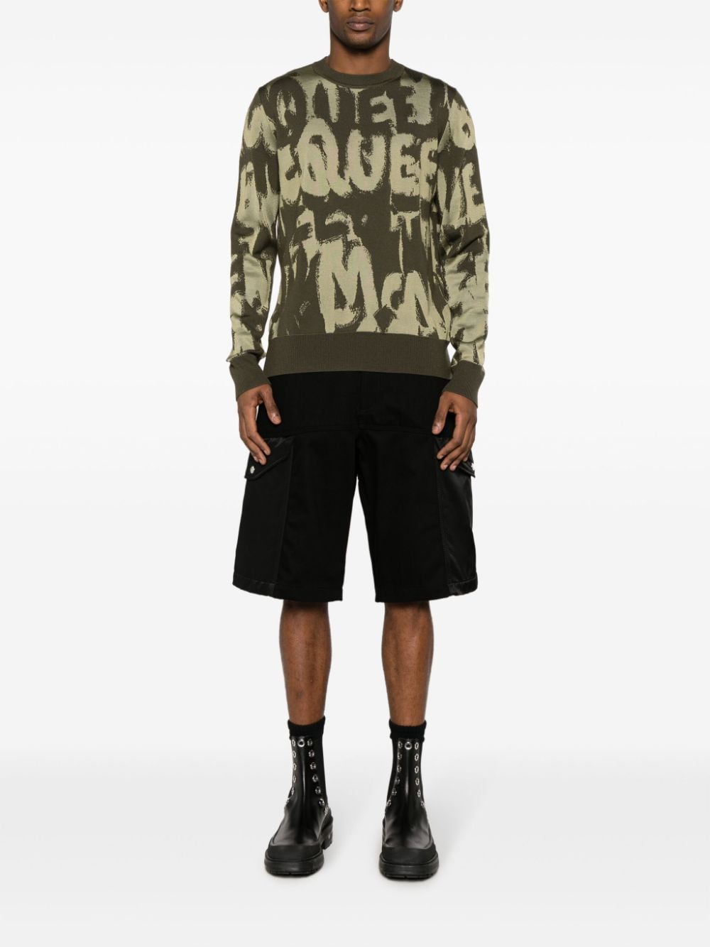 ALEXANDER MCQUEEN Alexander McQueen Hybrid Denim Cargo Shorts