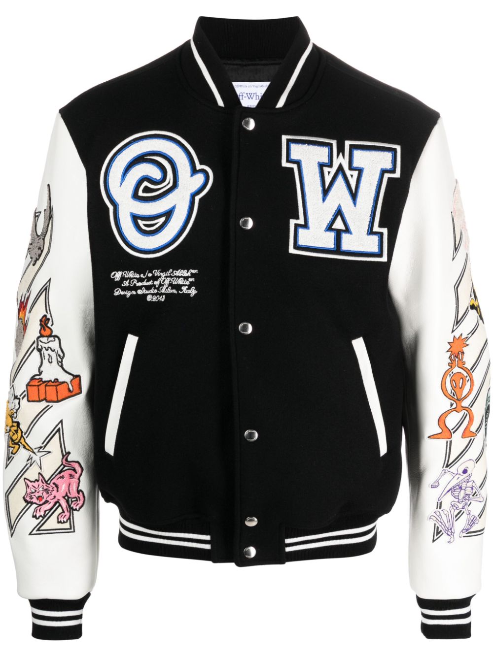 OFF-WHITE Logic Patch Varsity Jacket