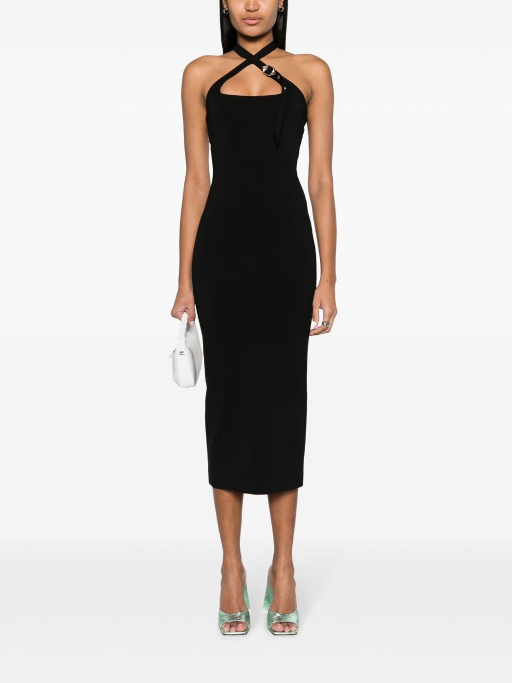 ATTICO The Attico decorative-buckle halterneck dress