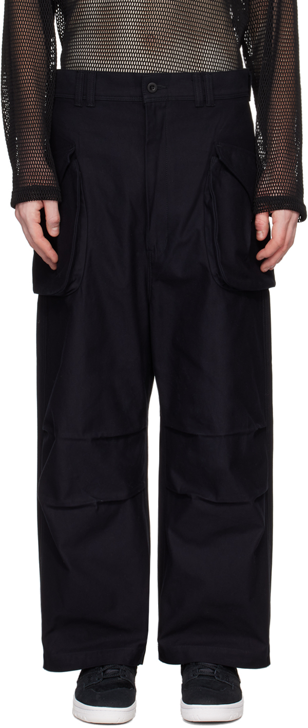 Junya Watanabe Pleated Cargo Pants In Black - 47% Off | Editorialist 