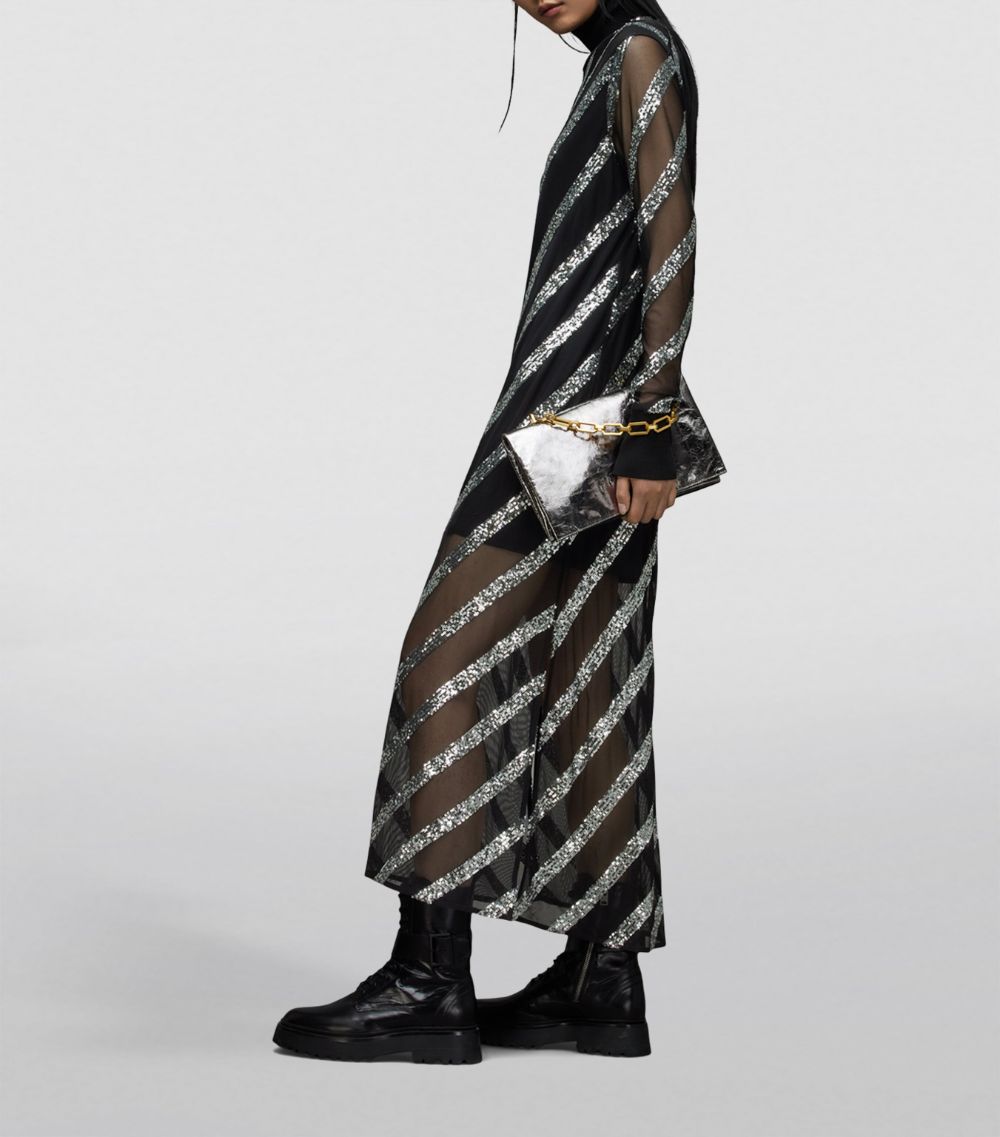 knee length dresses for ladies Adelyn Rae Solana Midi Sequin Dress in Multi Bright Size XS, Sold by Chrome