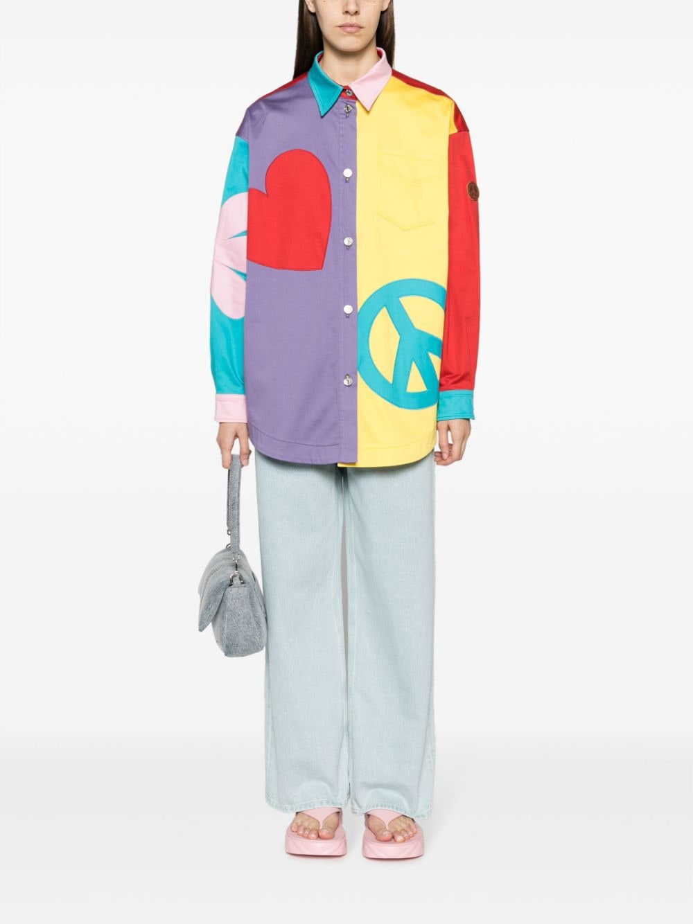 MOSCHINO MOSCHINO JEANS Graphic-Print Panelled Shirt