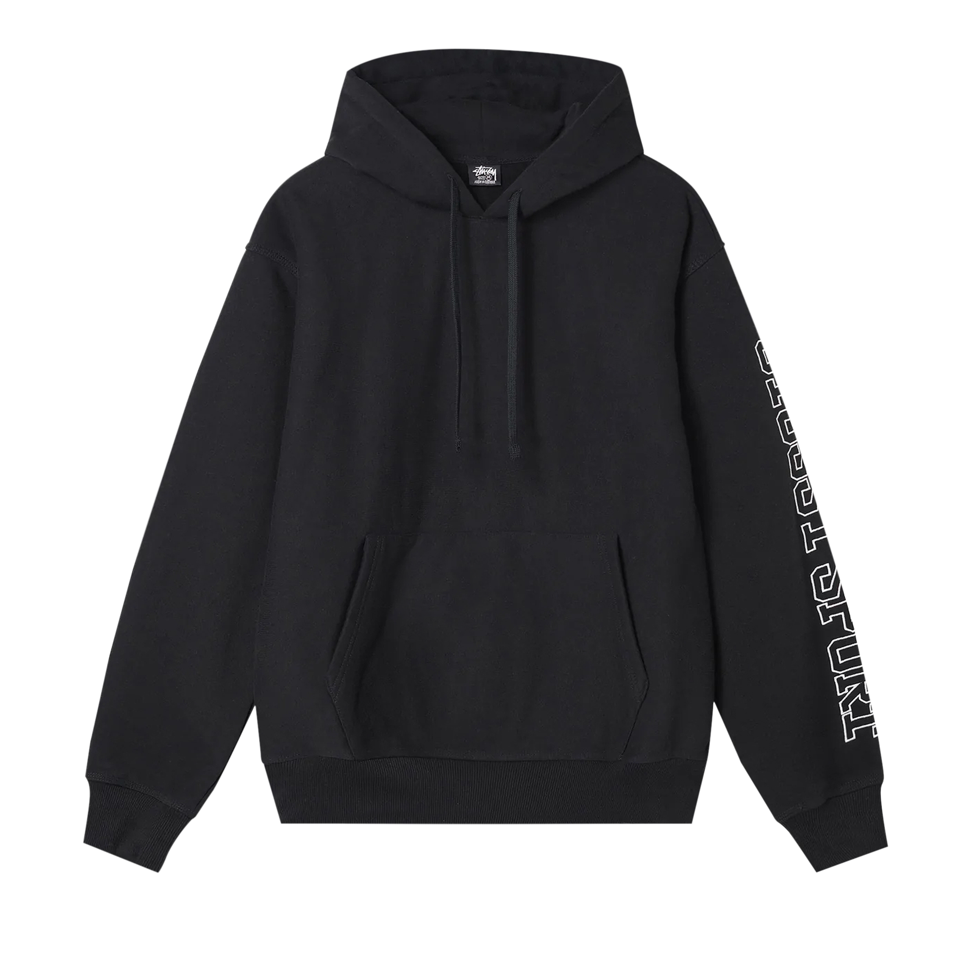 StüSsy Stock Logo Appliqué Hood - Black | Editorialist