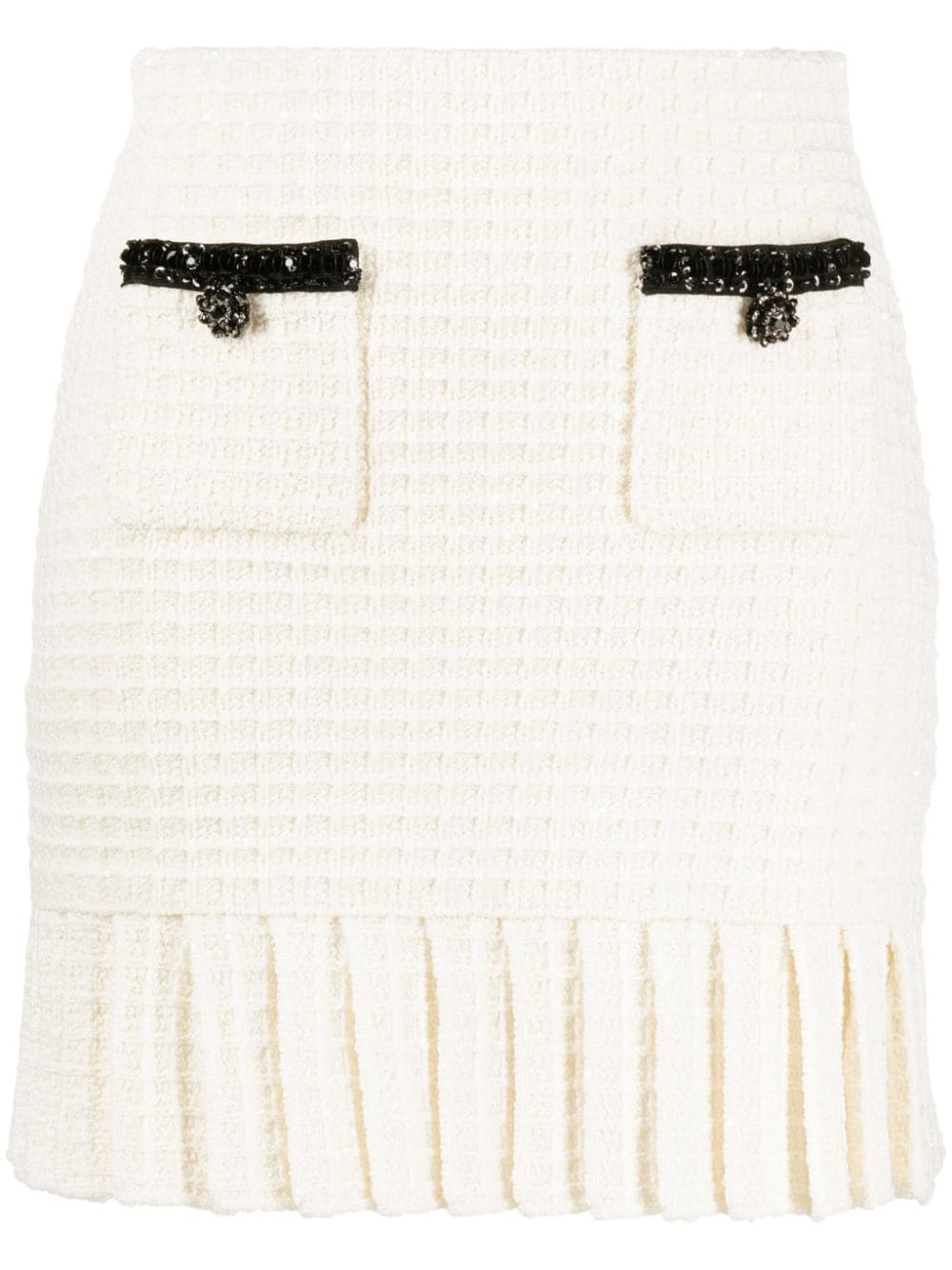 SELF-PORTRAIT Self-Portrait Waffle-Knit Mini Skirt