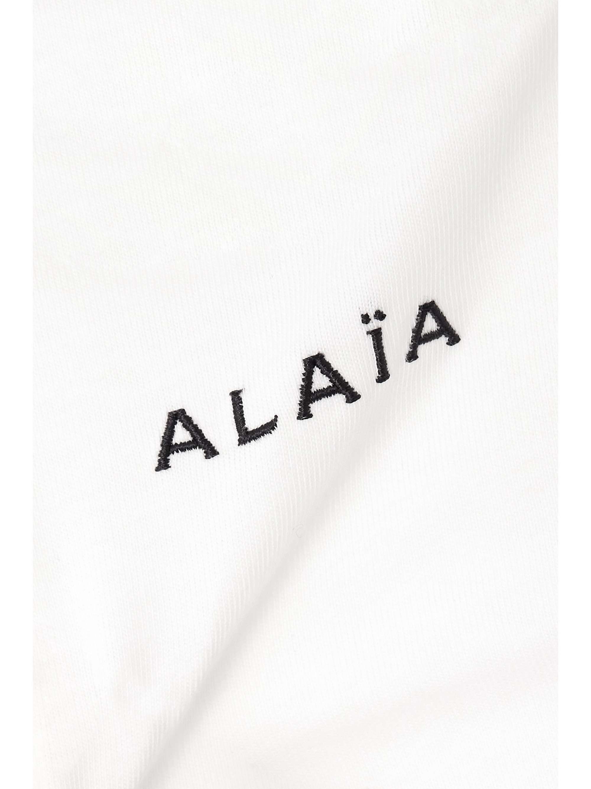 AlaïA Archetypes Embroidered Cotton-Jersey T-Shirt - White | Editorialist, image size:2000x2667