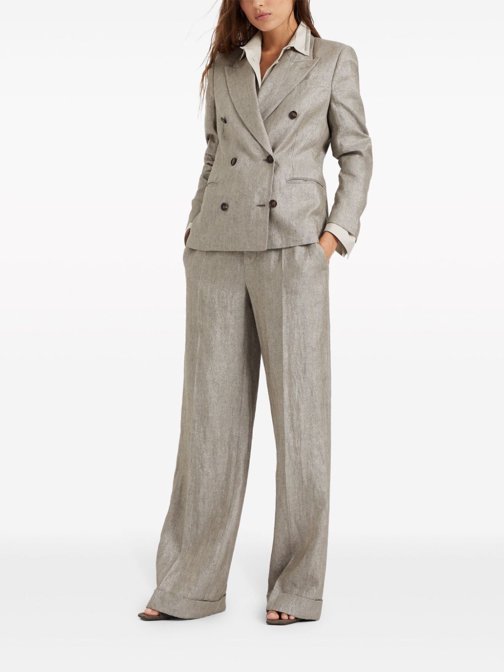 BRUNELLO CUCINELLI Brunello Cucinelli Pressed-Crease Wide-Leg Trousers