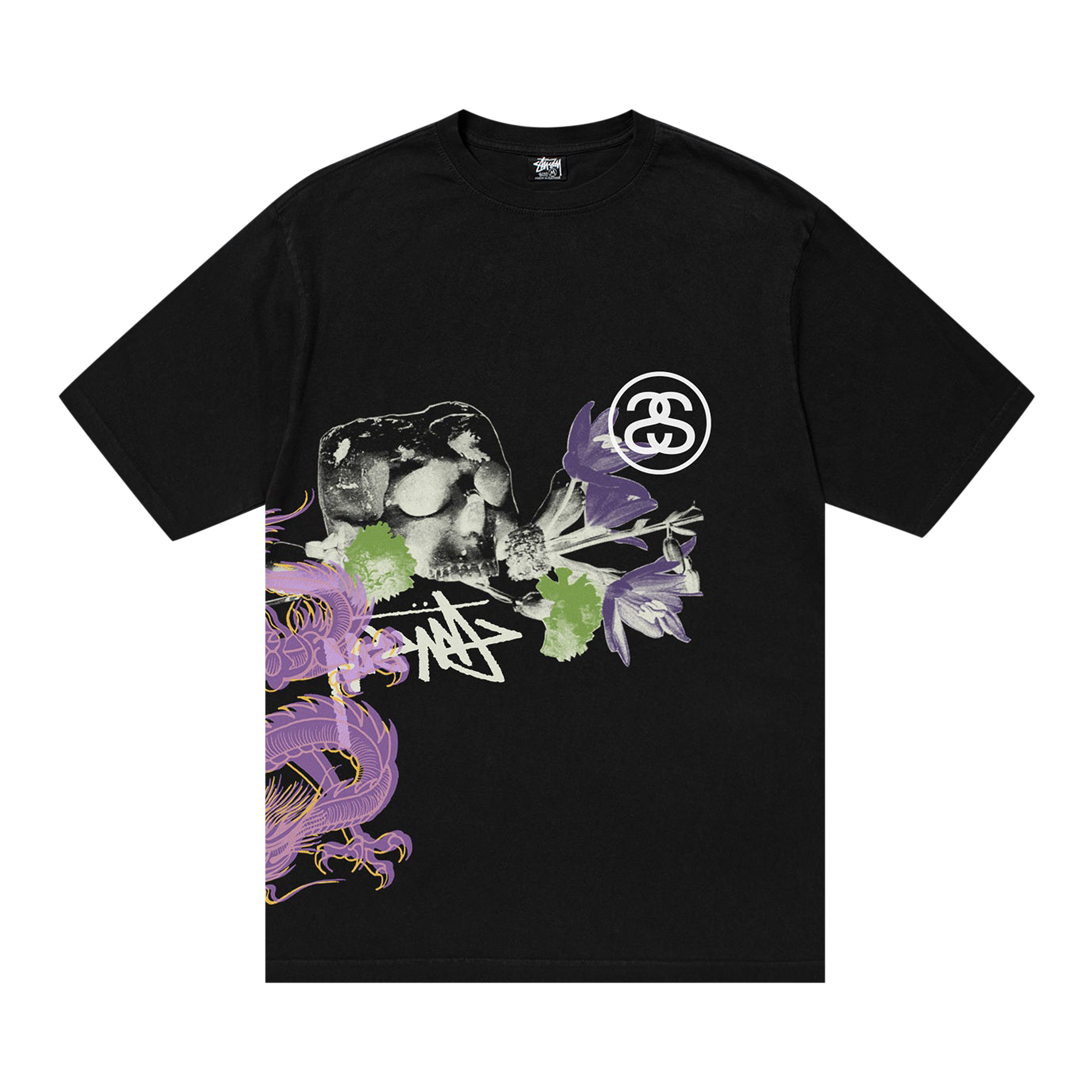 StüSsy Test Strike Pigment Dyed Long-Sleeve Tee - Black | Editorialist