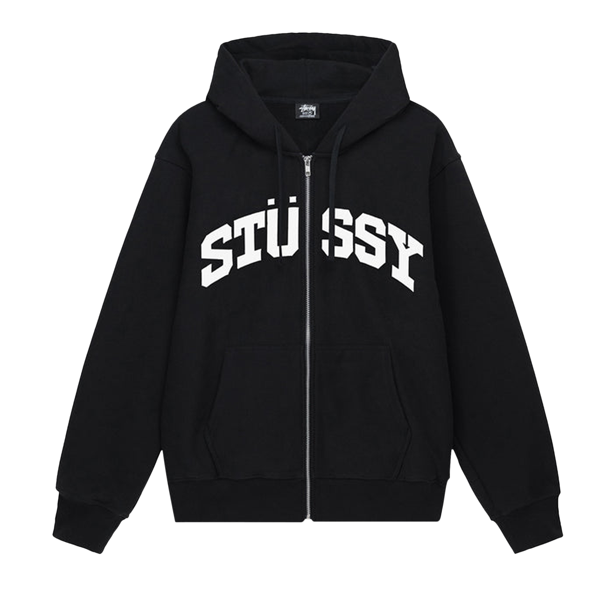 StüSsy Block Sport Zip Hoodie - Black | Editorialist