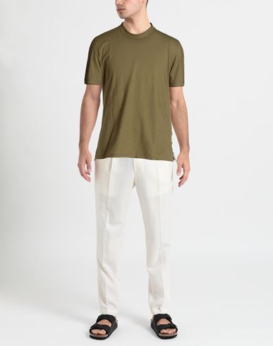 PAOLO PECORA man t-shirt military green size l cotton