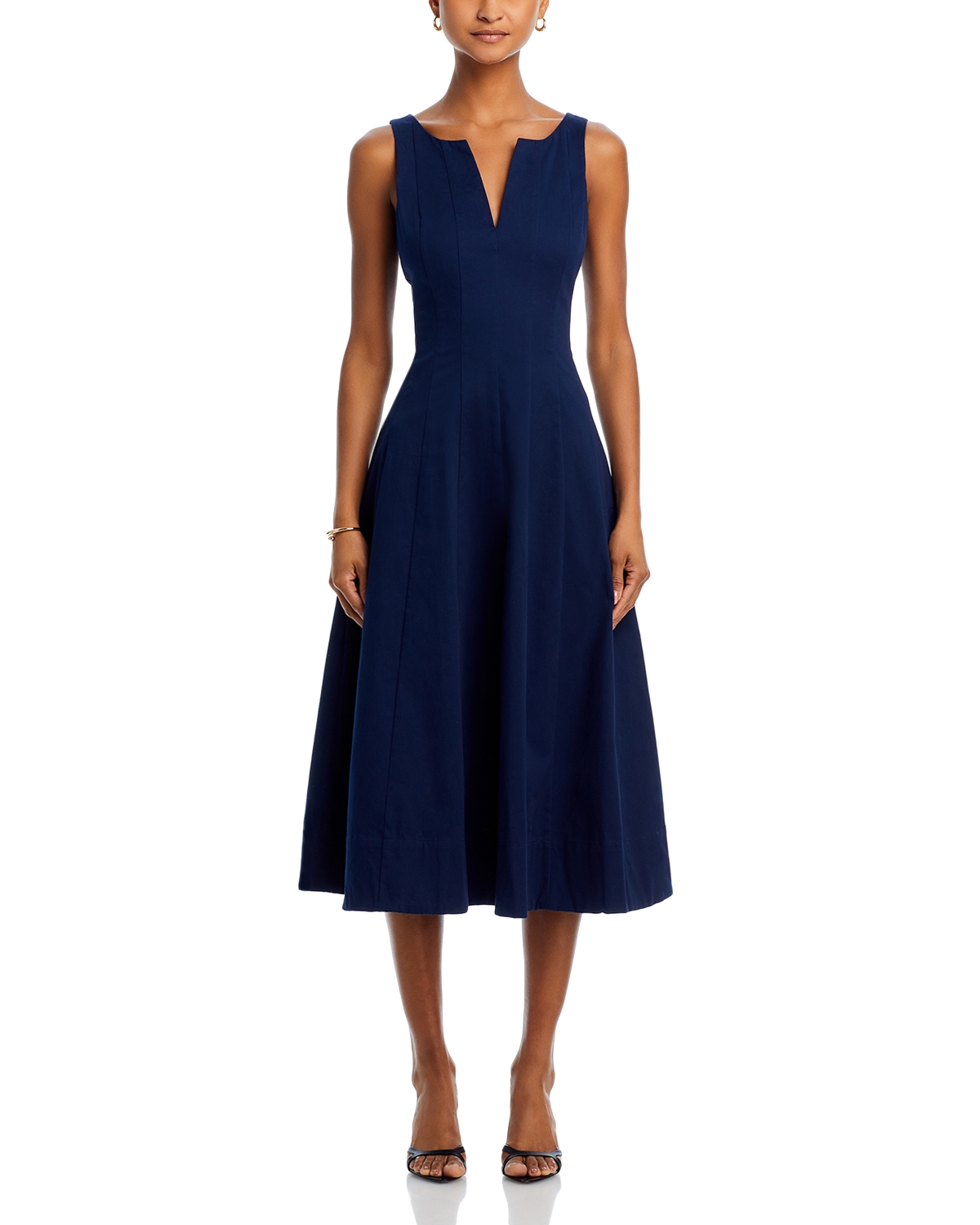 Aqua Halter Midi Dress In Navy - 25% Off | Editorialist