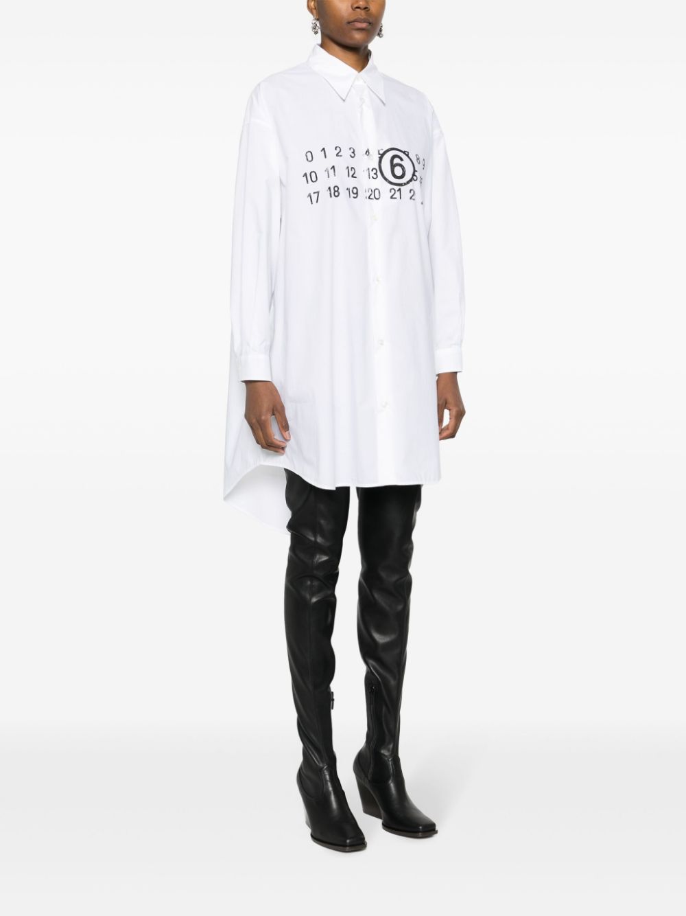 MAISON MARGIELA Logo-Print Cotton Shirt Dress