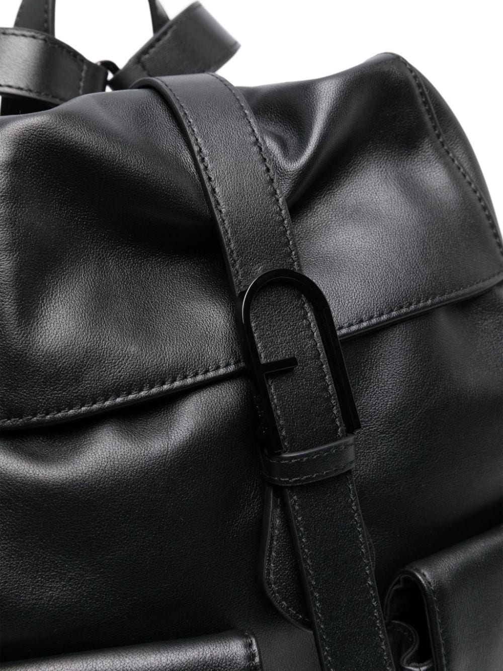 Furla Flow Leather Backpack - Black | Editorialist display picture 3
