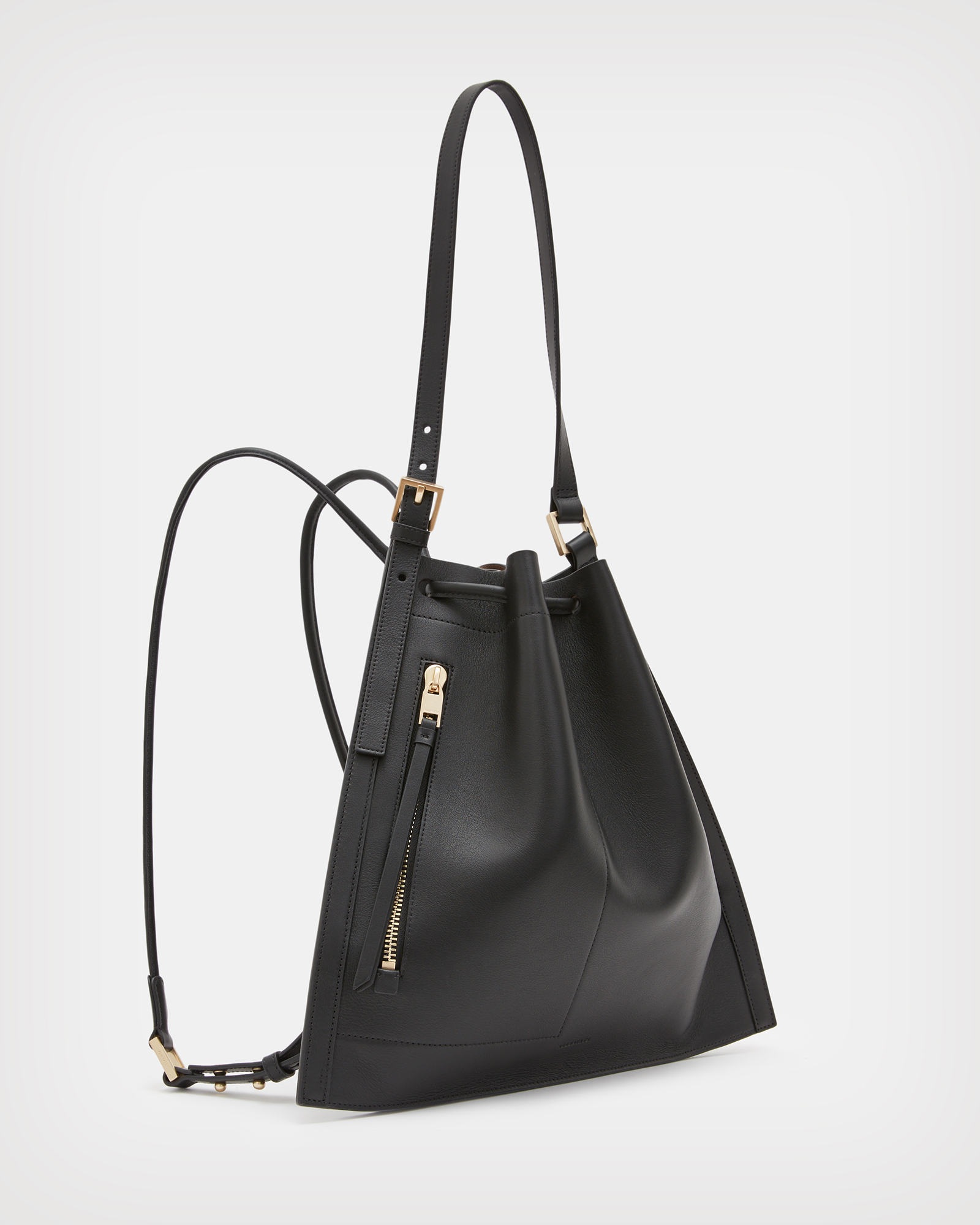 Allsaints Alpha Leather Backpack In Black - 50% Off | Editorialist
