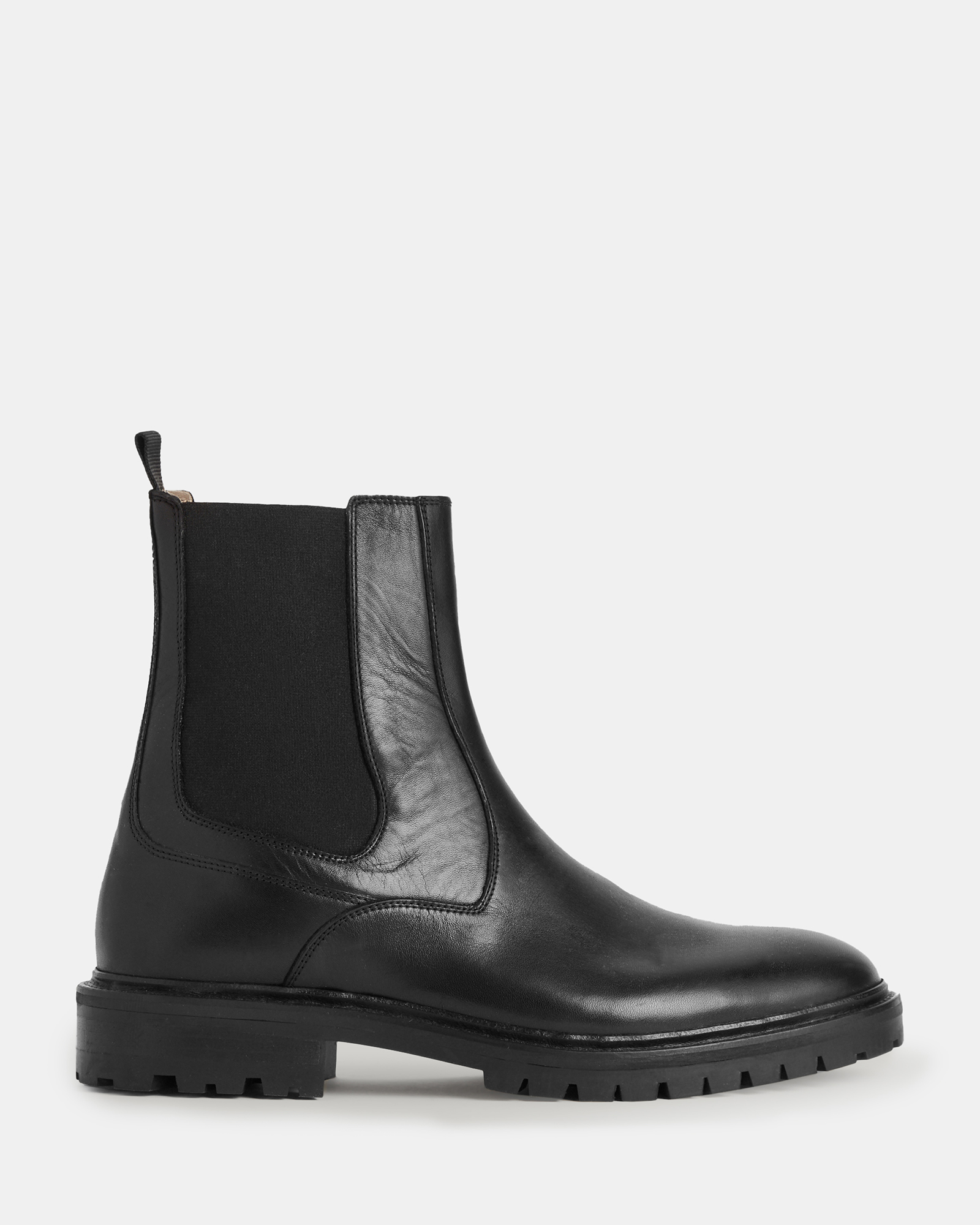 All Saints Melos Ankle Chelsea Boots Mens Size 12 Black Leather Stretch MZ002Z Bloom Chelsea Boots Washed Black | ALLSAINTS US main image 4