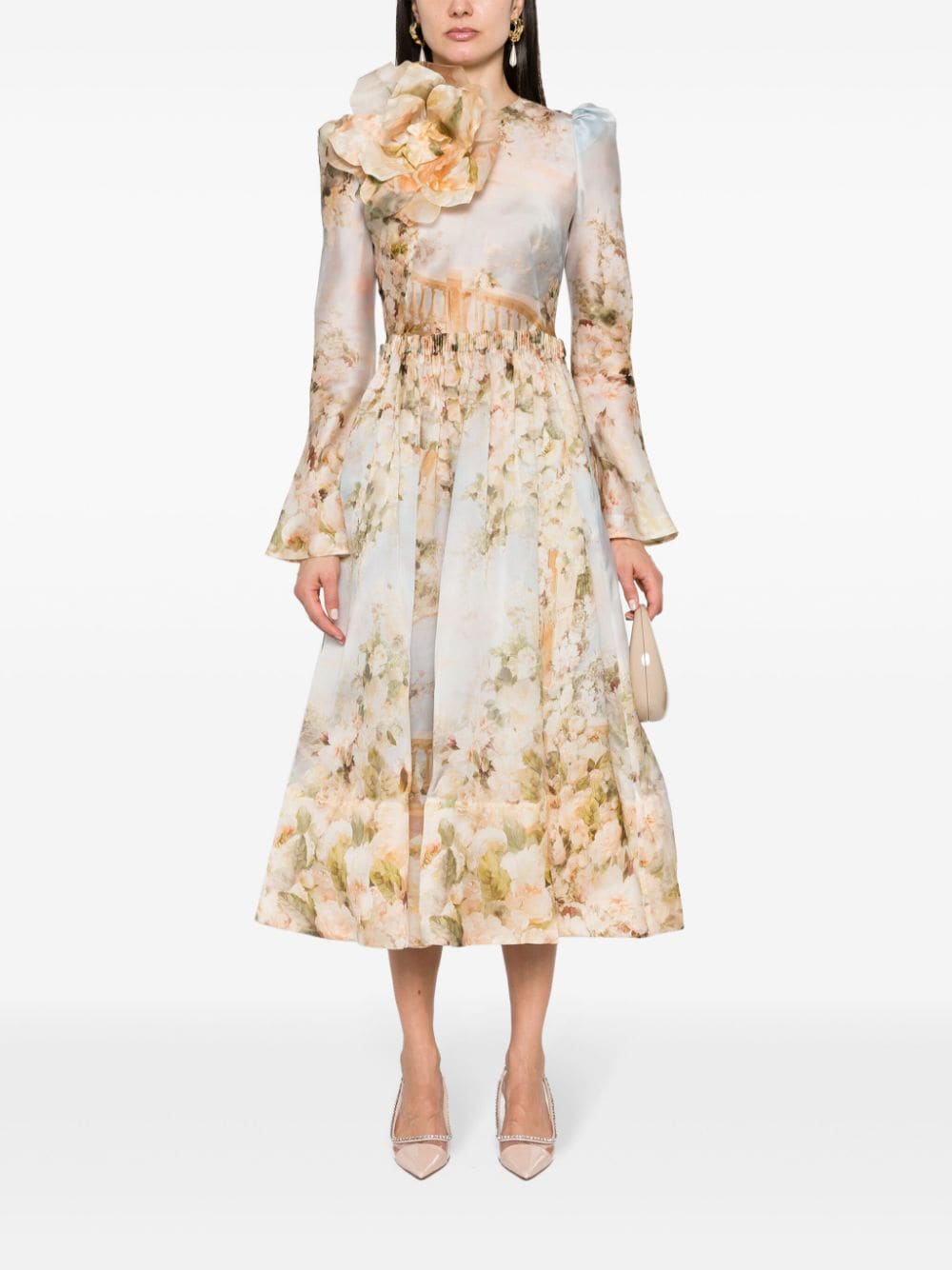 zimmermann lyrical flare sleeve midi dress Zimmermann