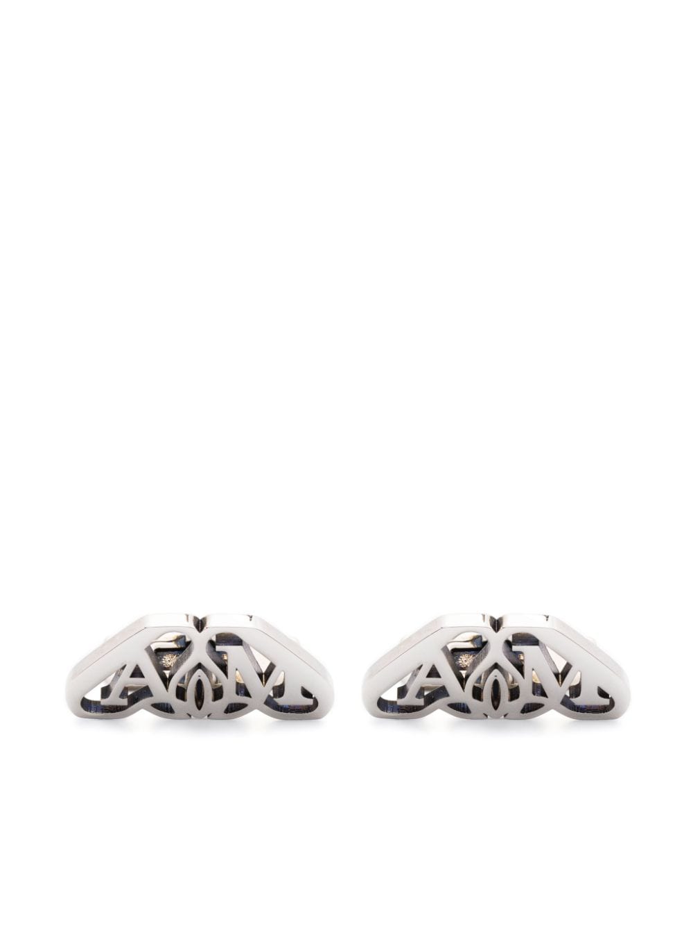 Alexander Mcqueen Seal Logo-Plaque Cufflinks Silver Editorialist