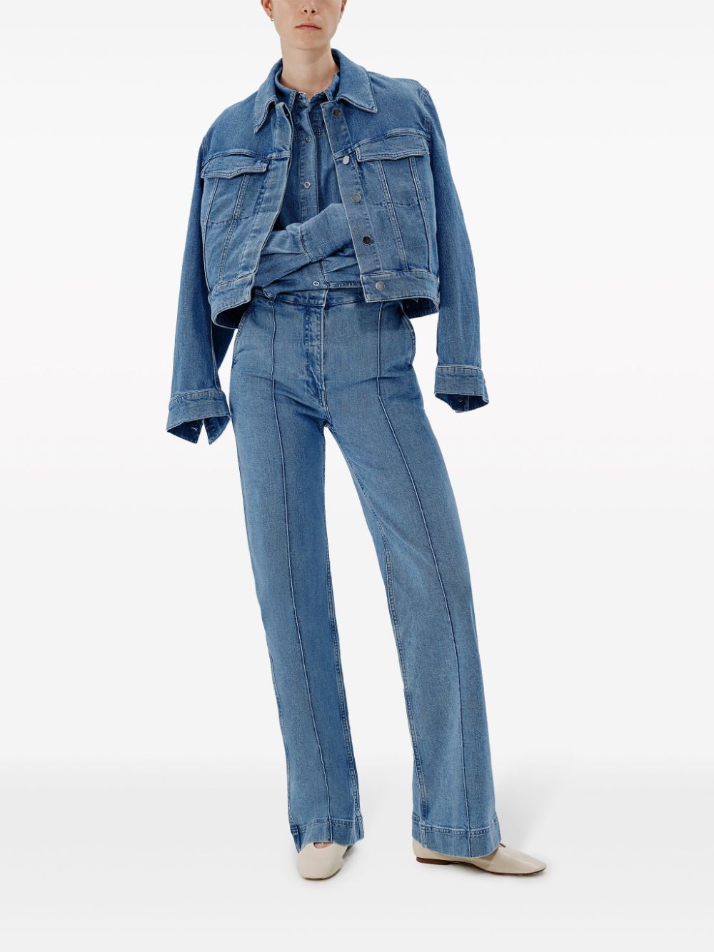 ANOTHER TOMORROW Another Tomorrow Chambray Slim Cut Shirt