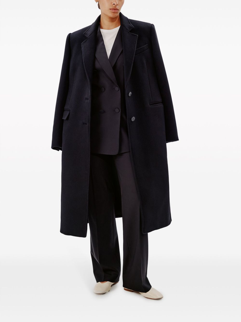 ANOTHER TOMORROW Another Tomorrow Flared Merino Wool Trousers