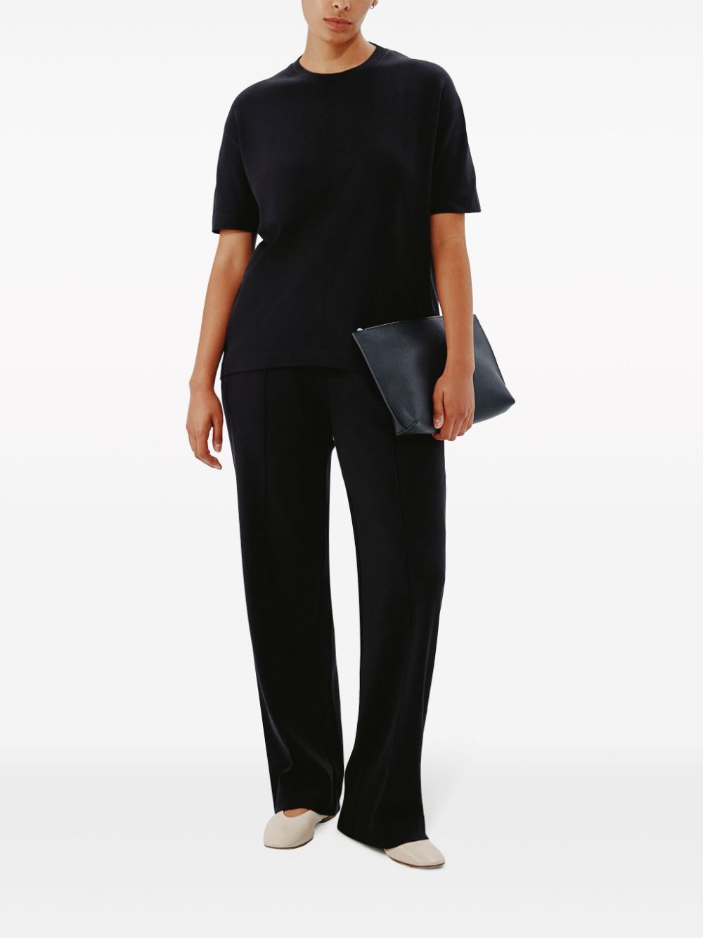 ANOTHER TOMORROW Another Tomorrow Luxe Seamed Cotton T-Shirt