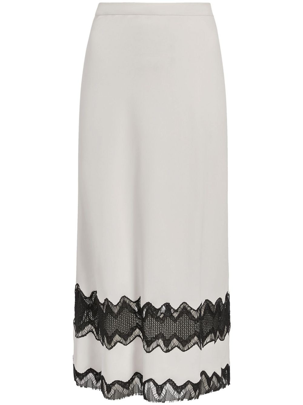 ANOTHER TOMORROW Another Tomorrow Lace High-Waist Midi Skirt