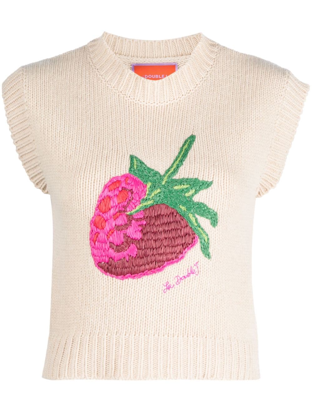 LA DOUBLEJ La DoubleJ Lampone Embroidered Knitted Vest