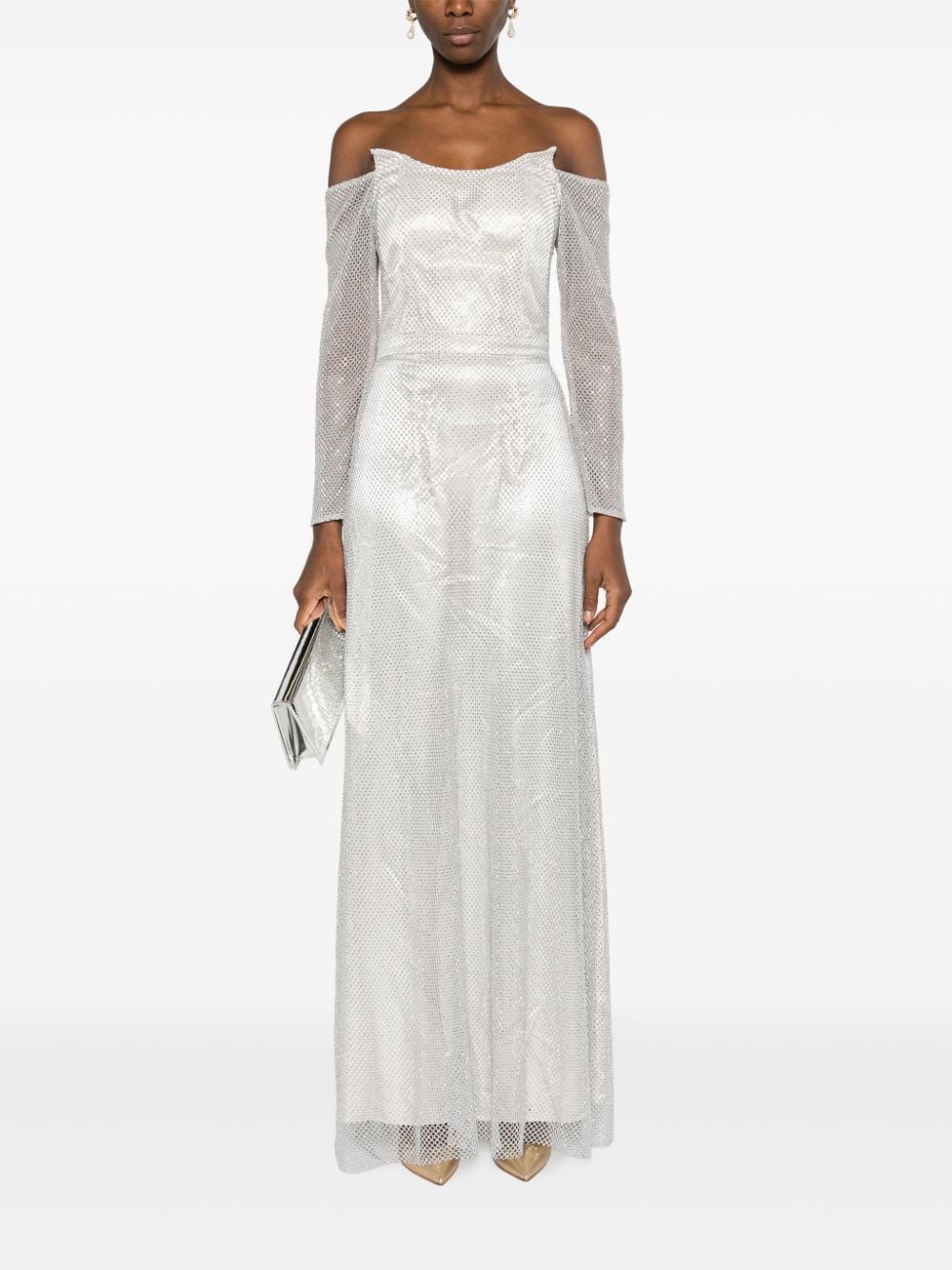 BAZZA ALZOUMAN BAZZA ALZOUMAN Rhinestone-Embellished Gown