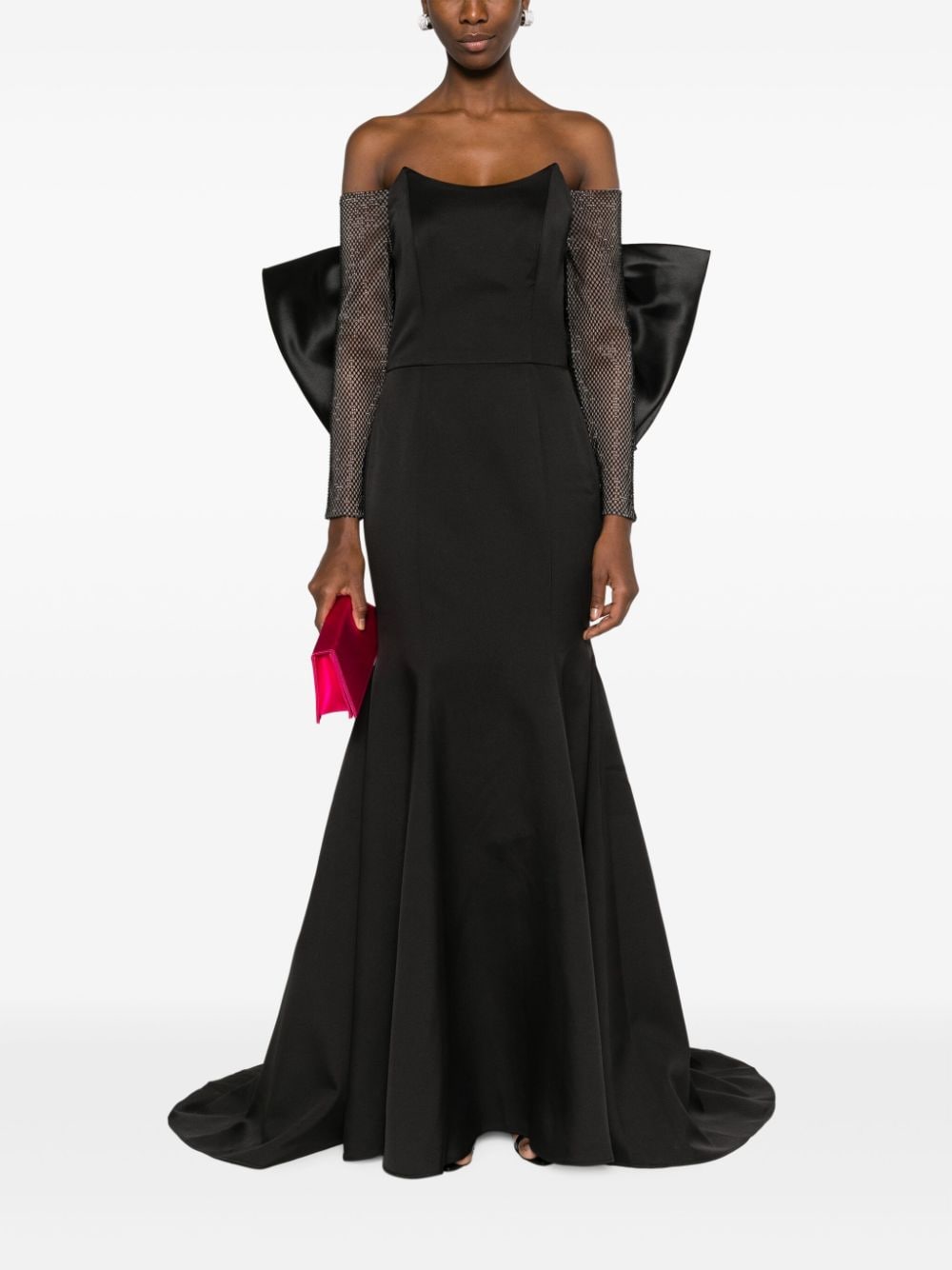 BAZZA ALZOUMAN BAZZA ALZOUMAN Off-Shoulder Fishtail Gown