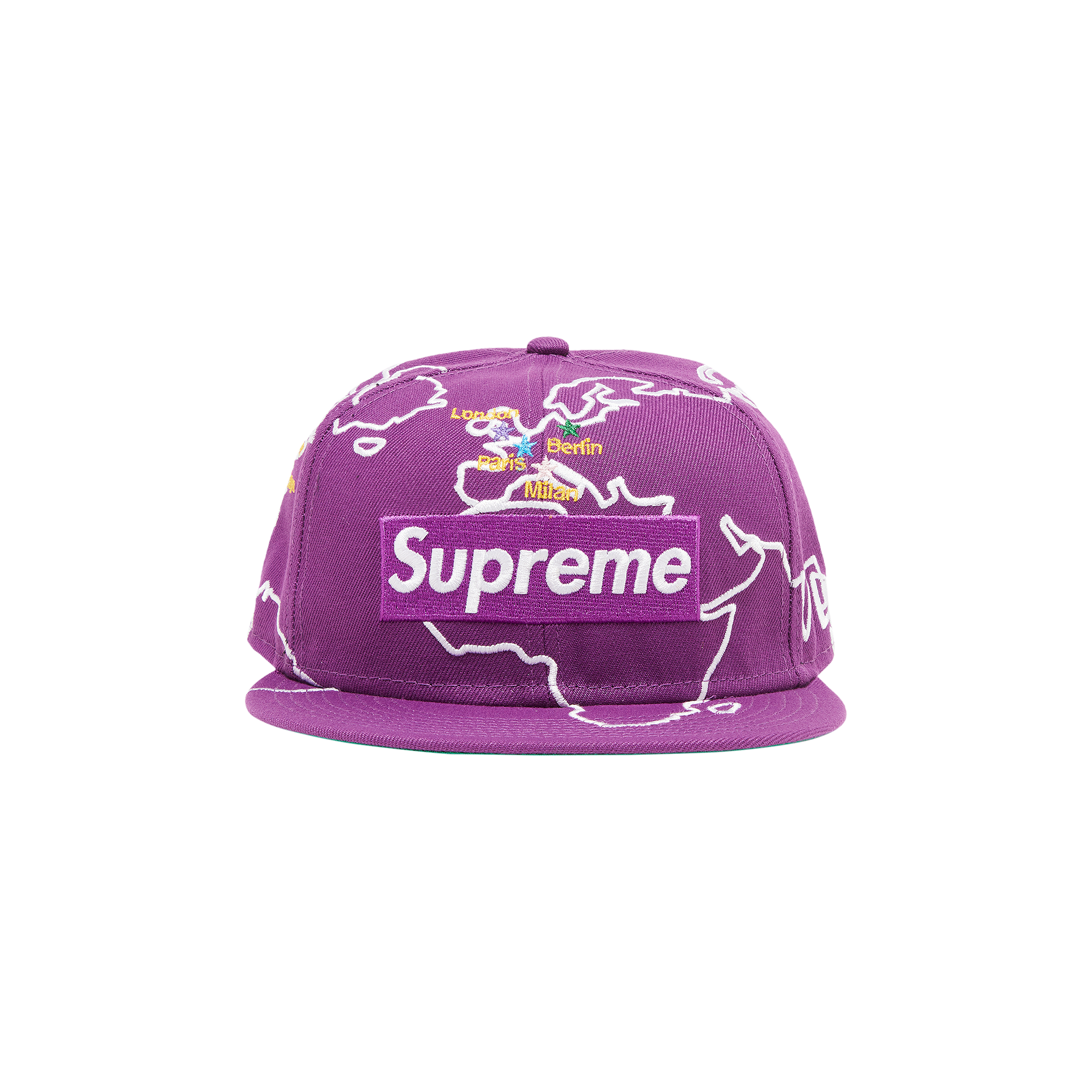 Supreme Worldwide Box Logo New Era Cap - Purple | Editorialist
