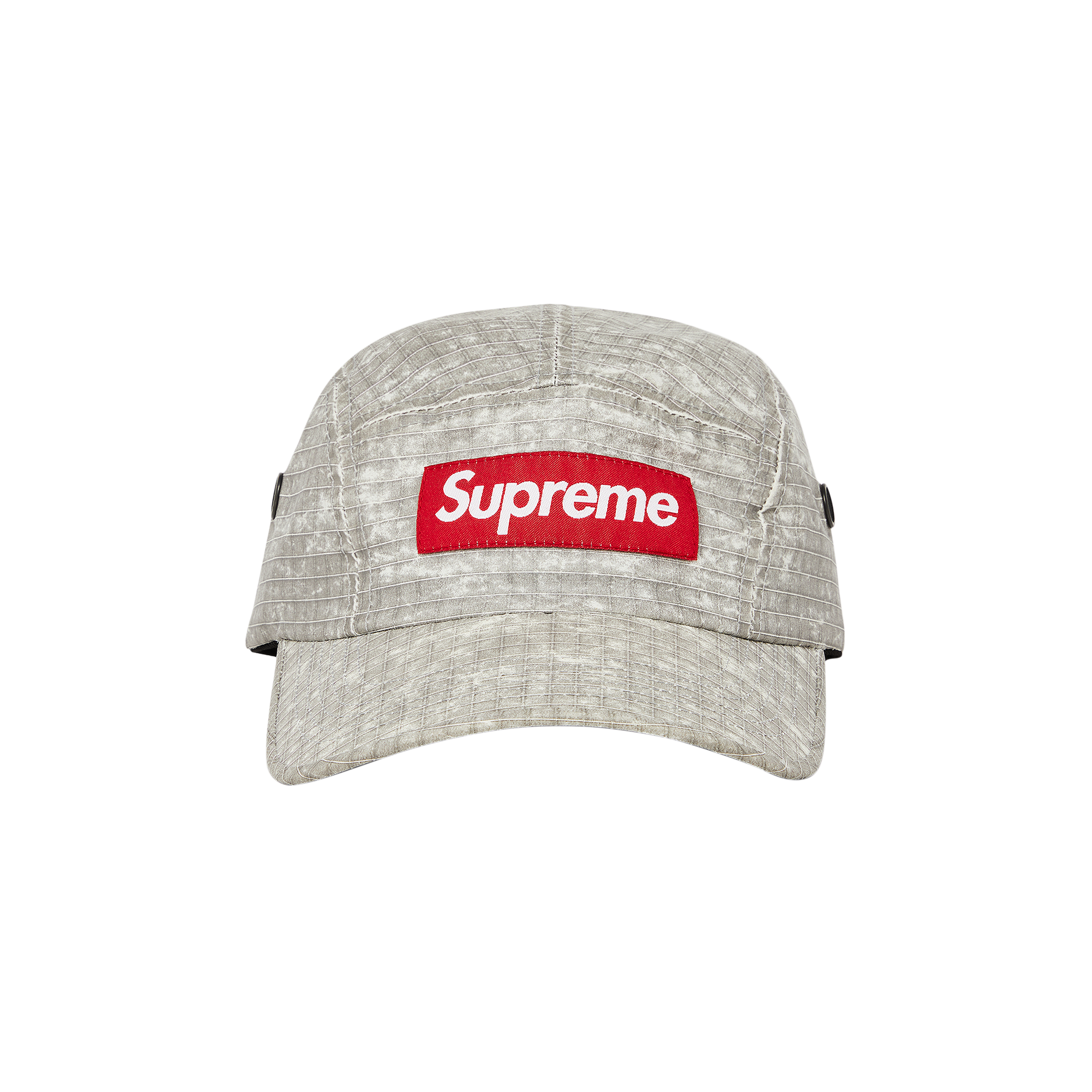 080808　Embossed Stone Washed Camp Cap Supreme Distressed Ripstop Camp Cap - Grey | Editorialist