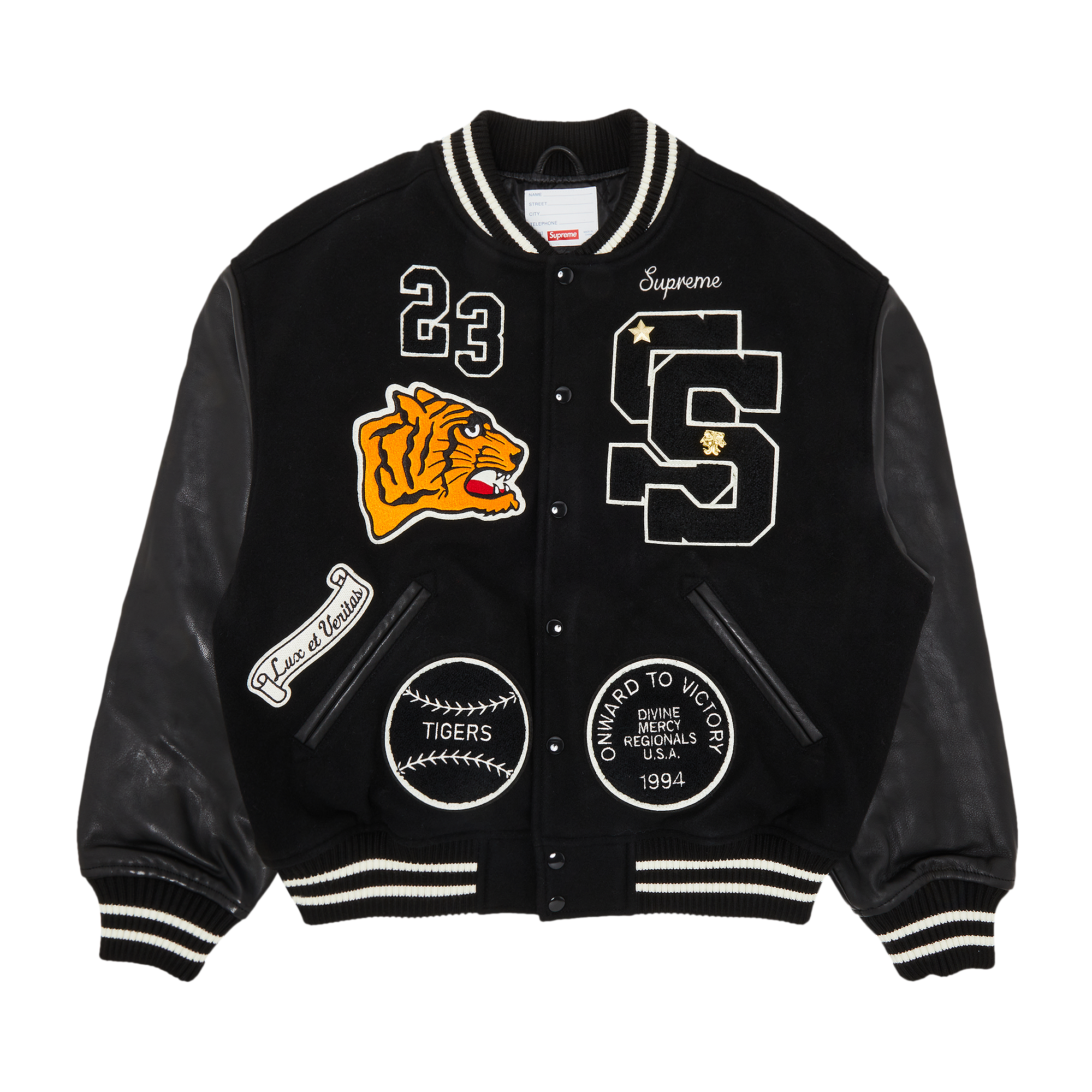Supreme Tiger Varsity Jacket - Black | Editorialist
