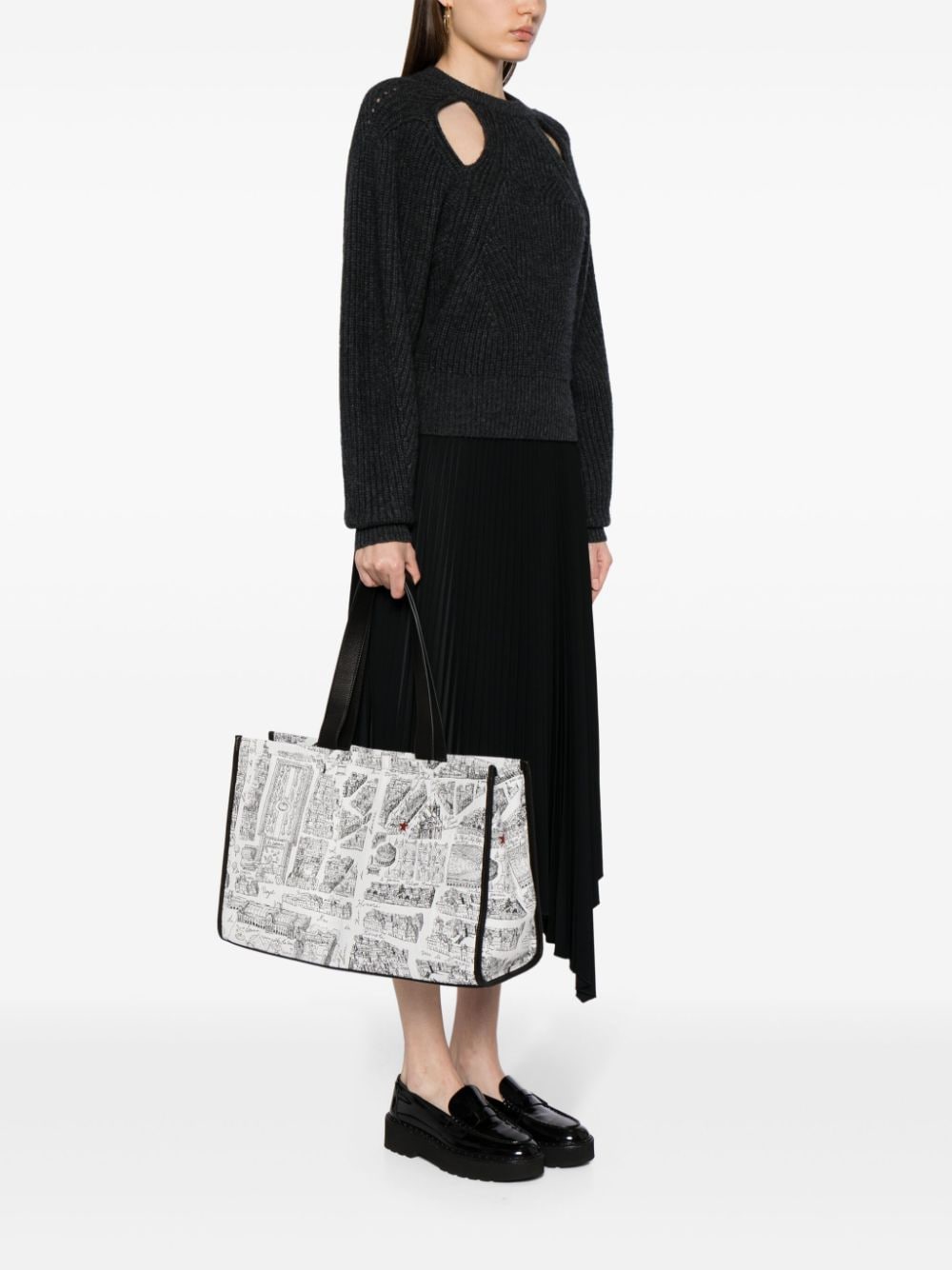 AGNES B. agnès b. Map of Paris Screen-Print Tote Bag