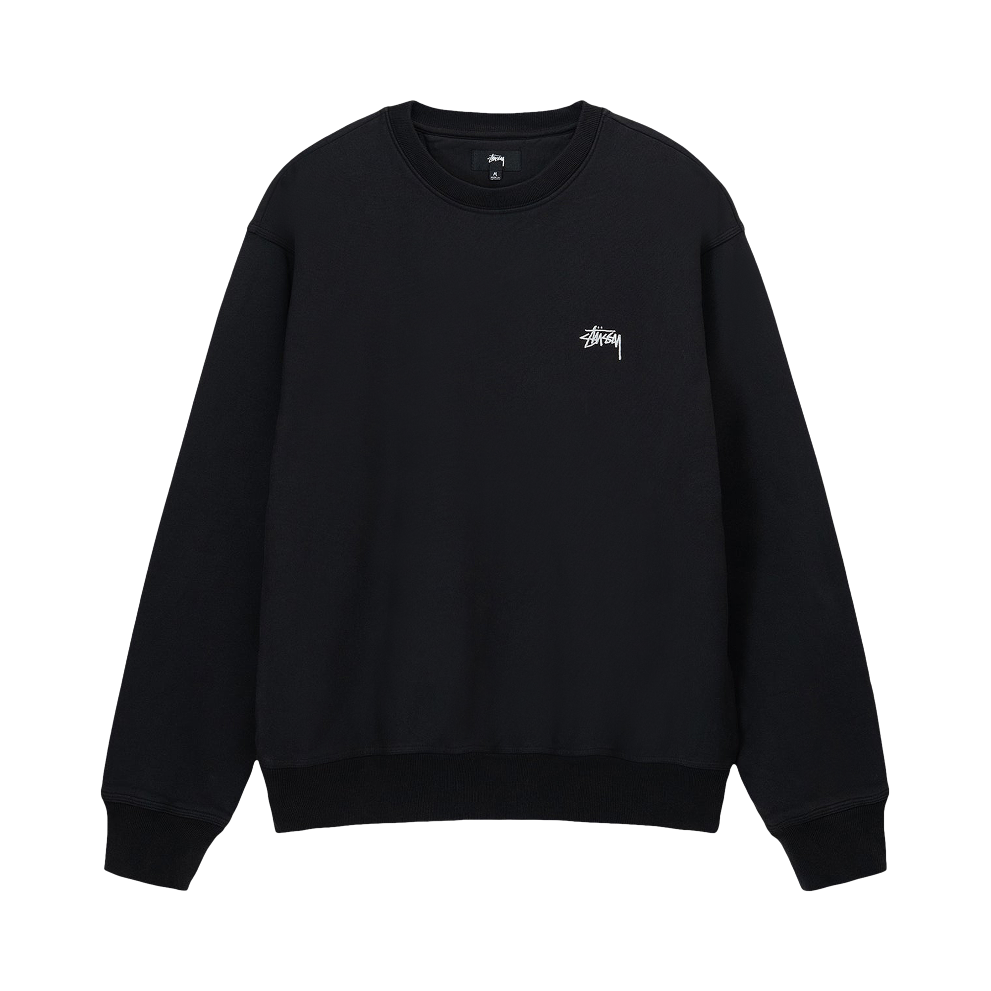 トップス OVERDYED STOCK LOGO CREW BLACK L StüSsy Overdyed Stock Logo Crew - Black | Editorialist