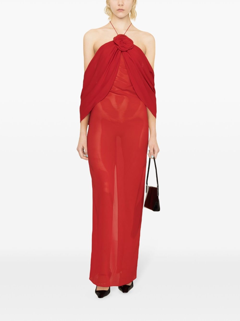 MAGDA BUTRYM Magda Butrym Flower-Appliqué Silk-Blend Dress