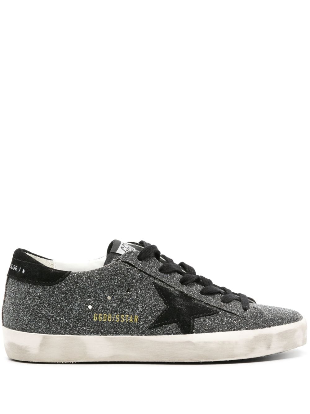 Swarovski Golden Goose White And Black Superstar Sneakers Golden