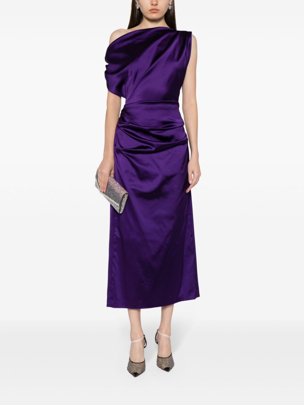 TALBOT RUNHOF Talbot Runhof Gathered Satin Minidress
