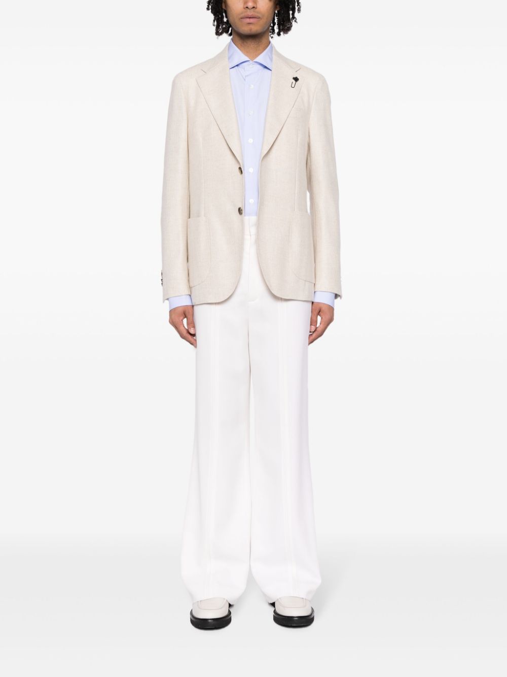 LARDINI striped poplin cotton shirt