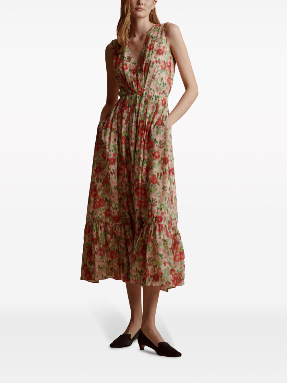 ADAM LIPPES Adam Lippes Marina Floral-Print Silk Dress