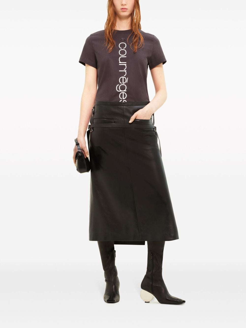 COURREGES Courrèges Logo-Print Organic-Cotton T-Shirt