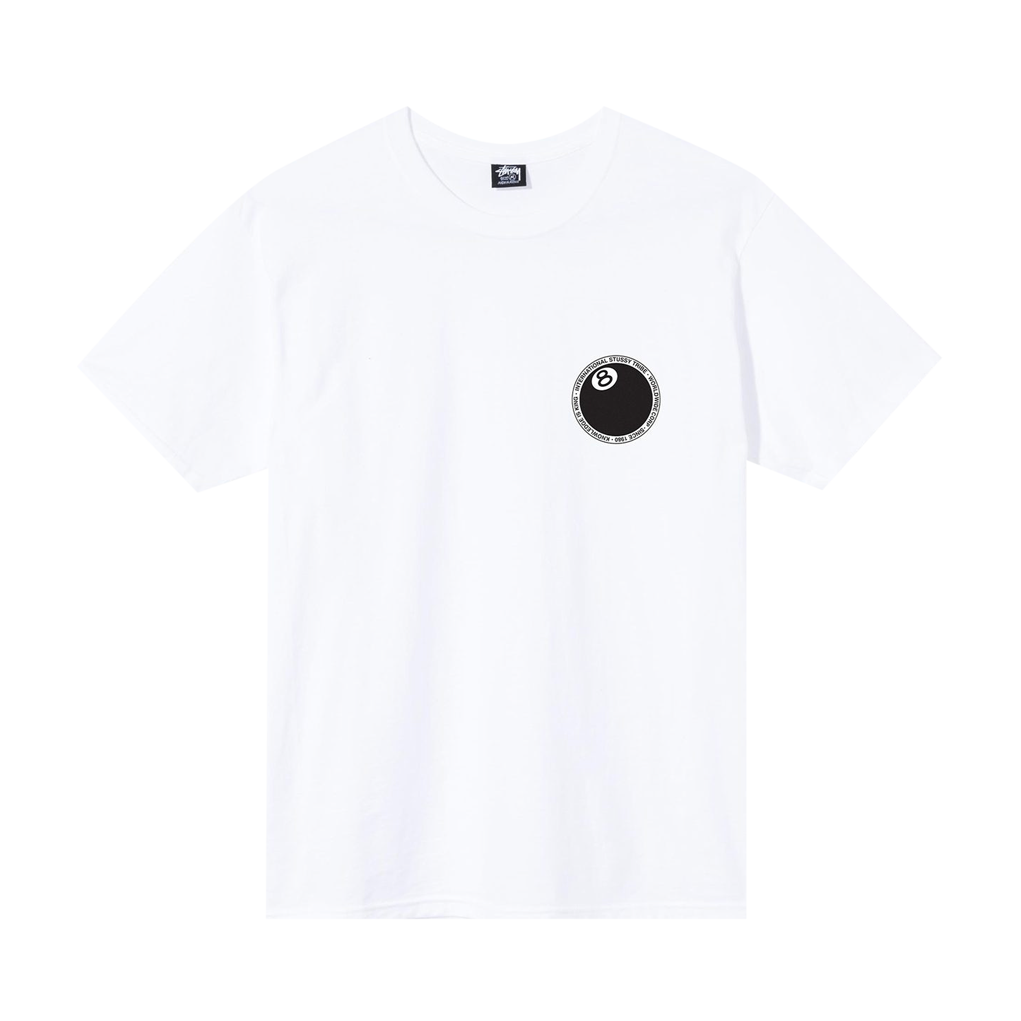 StüSsy X Born X Raised 8 Ball Tee In White | Editorialist