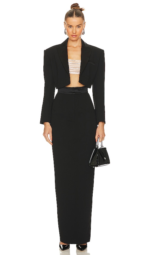 SAU LEE SAU LEE Zafina Embellished Metallic Top