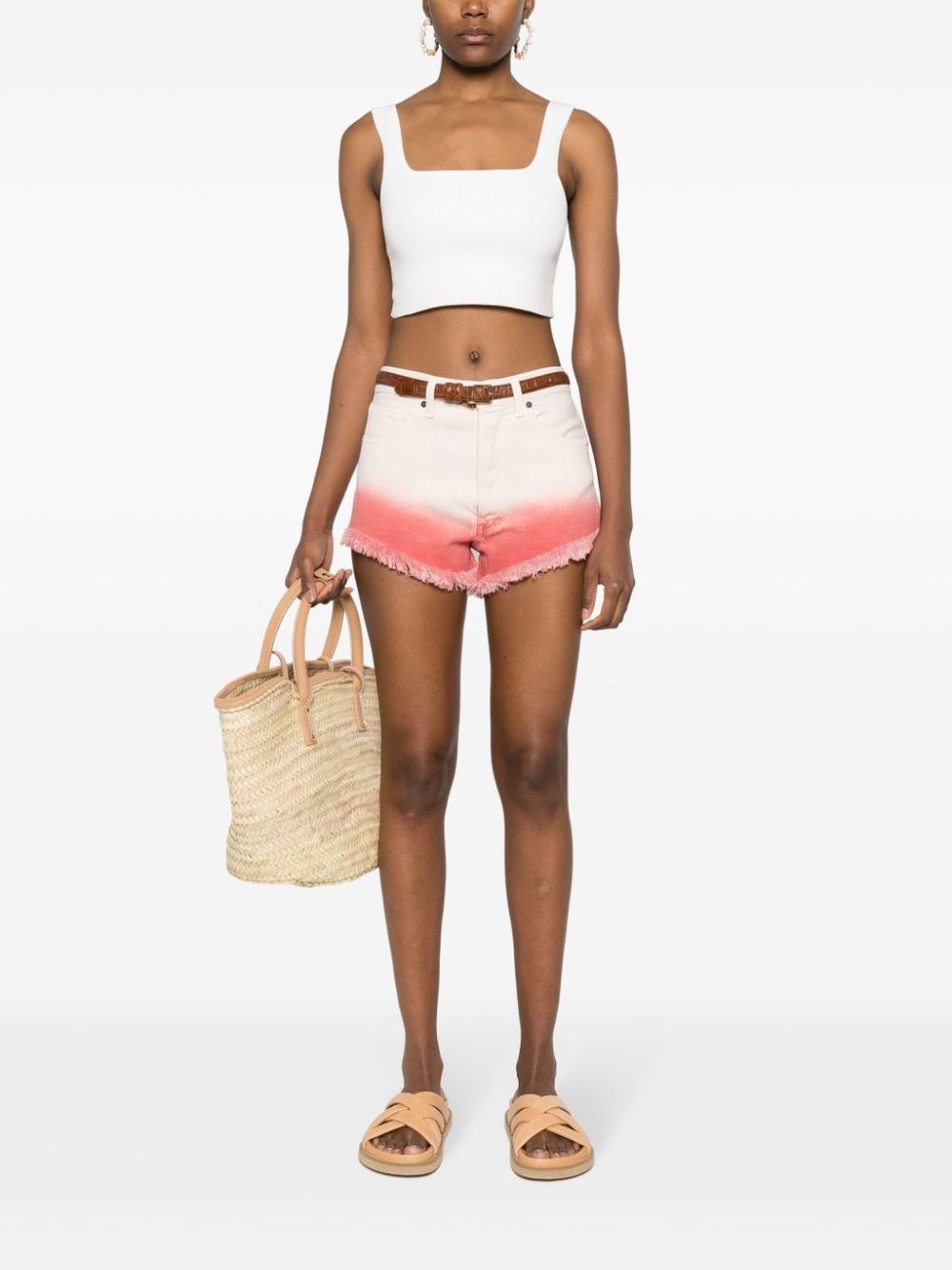 ALANUI Alanui Tie-Dye Denim Shorts