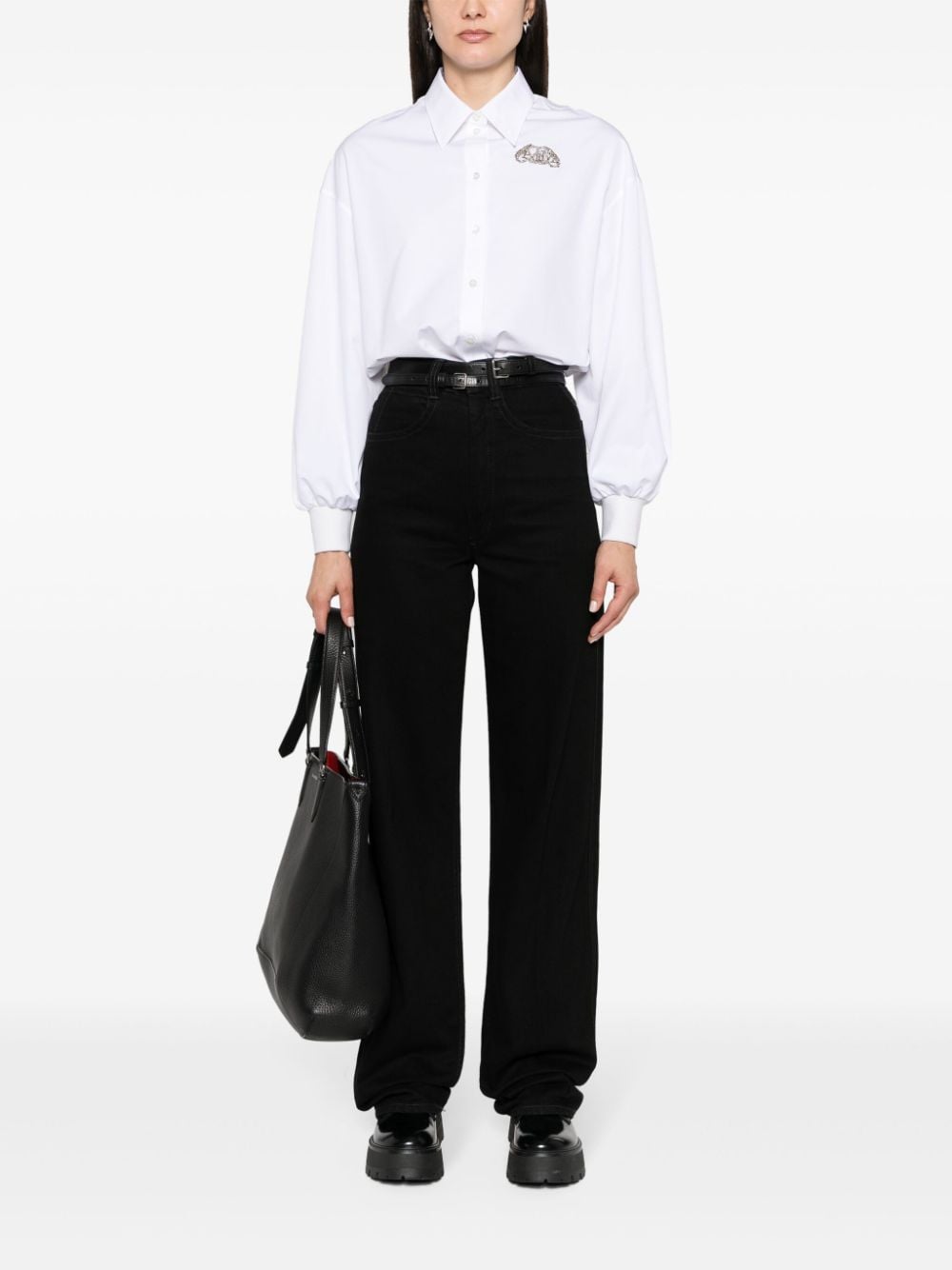 ALEXANDER MCQUEEN Alexander McQueen Crystal-Embellished Cotton Shirt