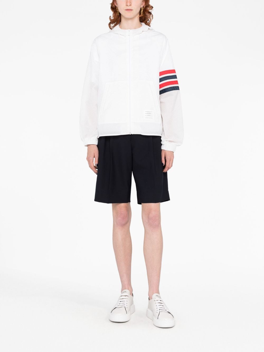 THOM BROWNE 4-Bar Stripe Hooded Jacket