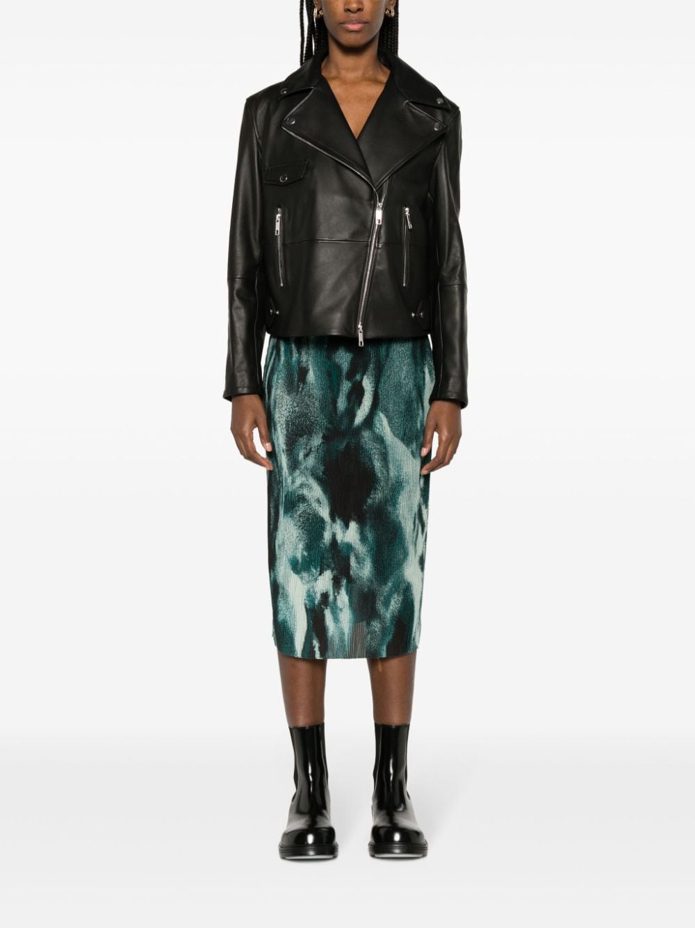 BOSS BOSS Evibelle Abstract-Print Pleated Skirt