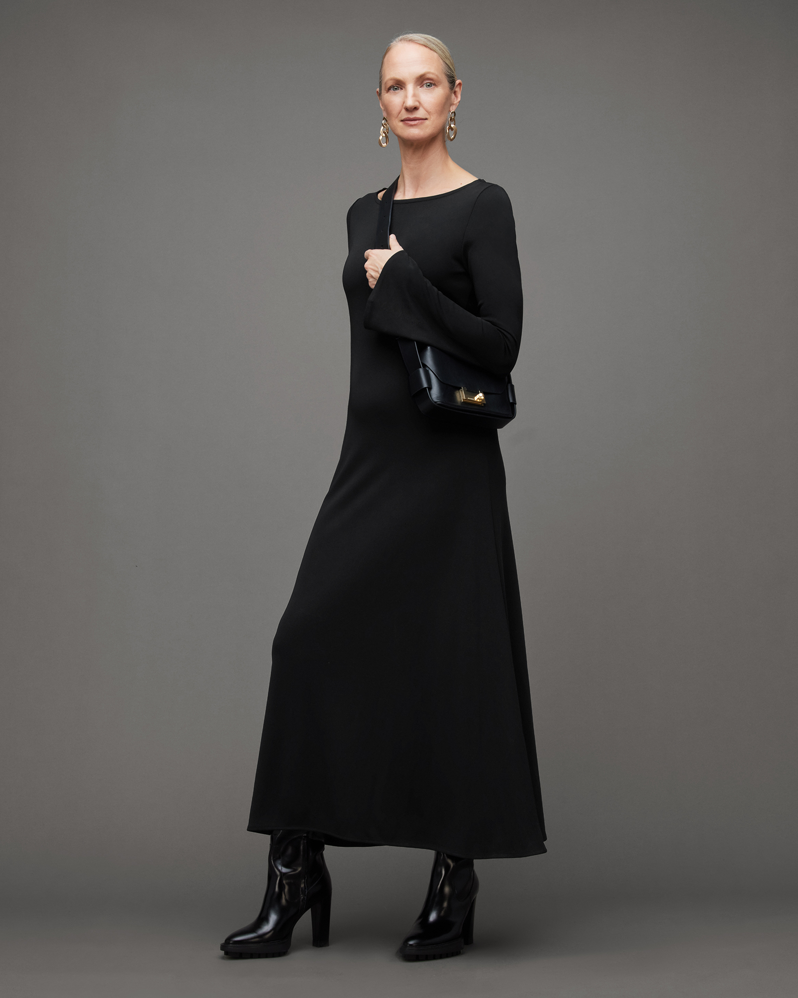spandex dress long sleeve Final Sale Plus Size Deep Faux Wrap Long Sleeve Bandage BodyCon Dress with Gold Buttons in Royal Blue main image 1