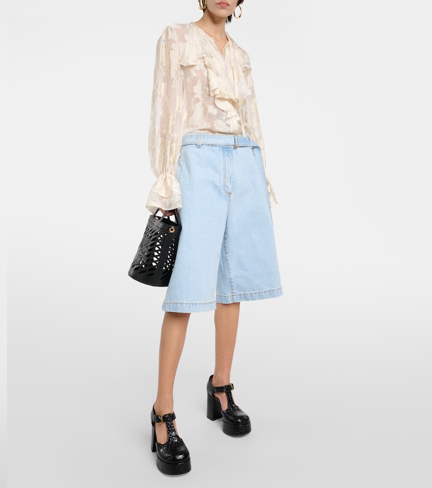 ETRO Etro Embroidered Denim Shorts